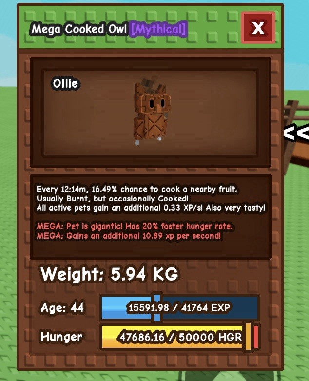 Mega Cooked Owl| Grow A Garden| Fast Delivery | eBay