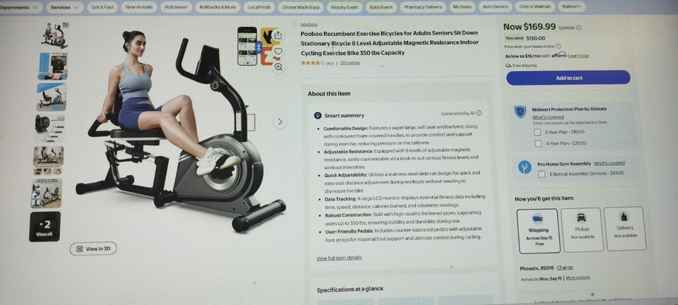 Pooboo W258 Recumbent Bike Exercise Bike. Never Been Used. 704771278629 ...