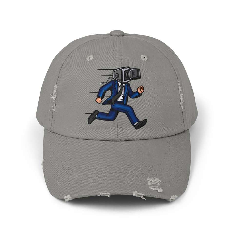 Skibidi Cameraman Distressed Style Cap Unisex Adjustable Hat Toilet ...