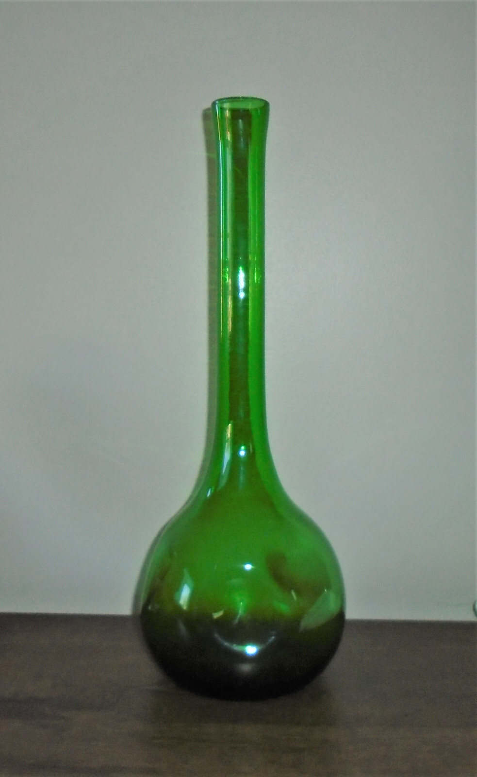 Emopli Dimple Bottle Green Pinch Glass Vintage 19" Home Decor 1970s | eBay