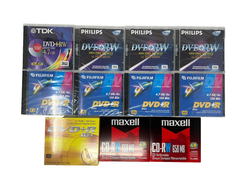 DVD+R CD+RW DVD+ RW Mixed Lot of Blank Media Jewel Cases Brand New | eBay