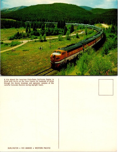 California Zephyr Passenger Train Colorado Rockies Colorado CO Postcard ...