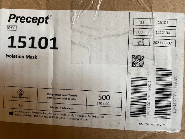 Precept 15101 Isolation Mask Blue 500 Case for sale online | eBay