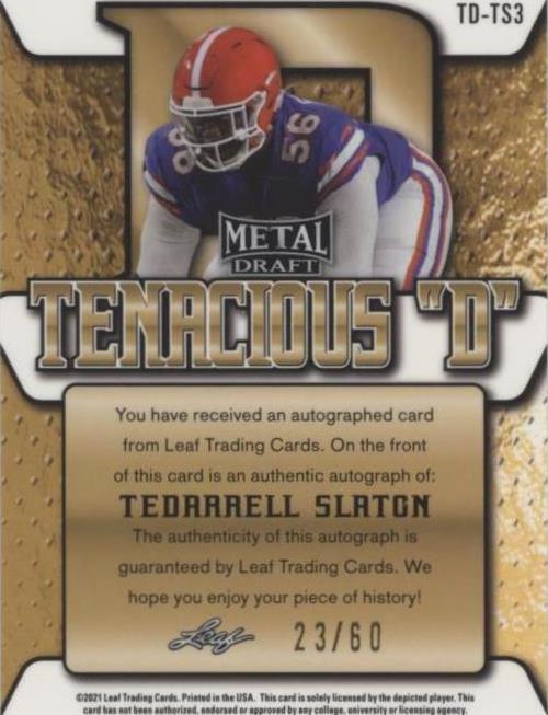 2021 Leaf Metal Draft Tedarrell Slaton #TD-TS3 for sale | eBay