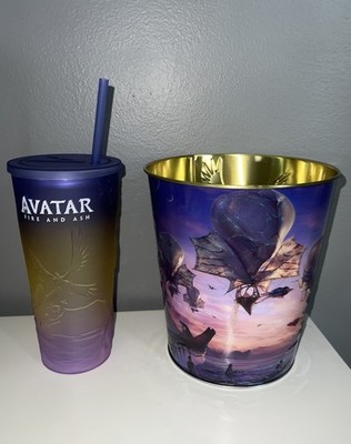Avatar Fire And Ash Popcorn Bucket Tin And Cup Set AMC Brand New! | eBay