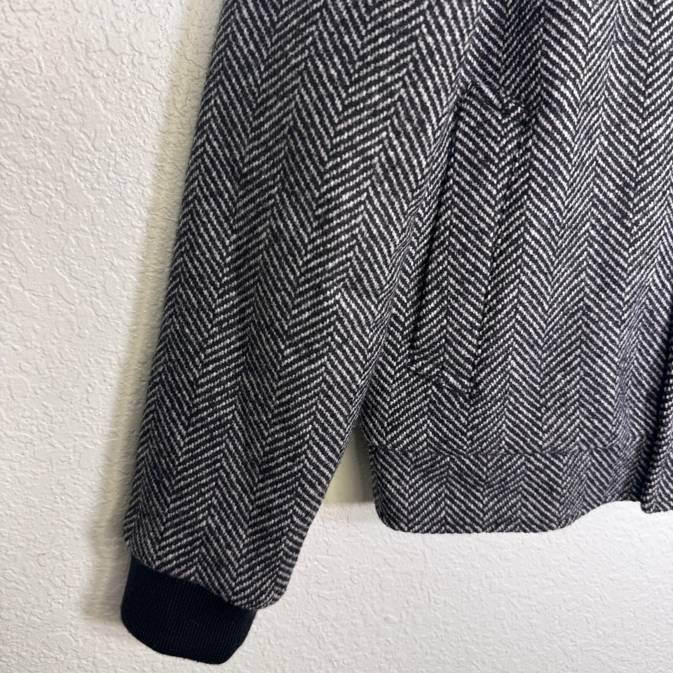 Bonobos Jacket Mens Medium Bomber Coat Herringbone Manteco Italian Wool ...