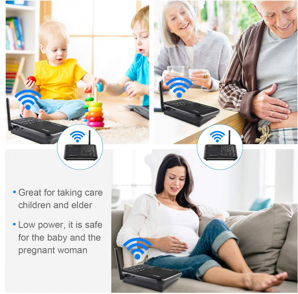 Wuloo Intercoms Wireless for Home 1 Mile (5280 Feet) Range 10 - Channel ...