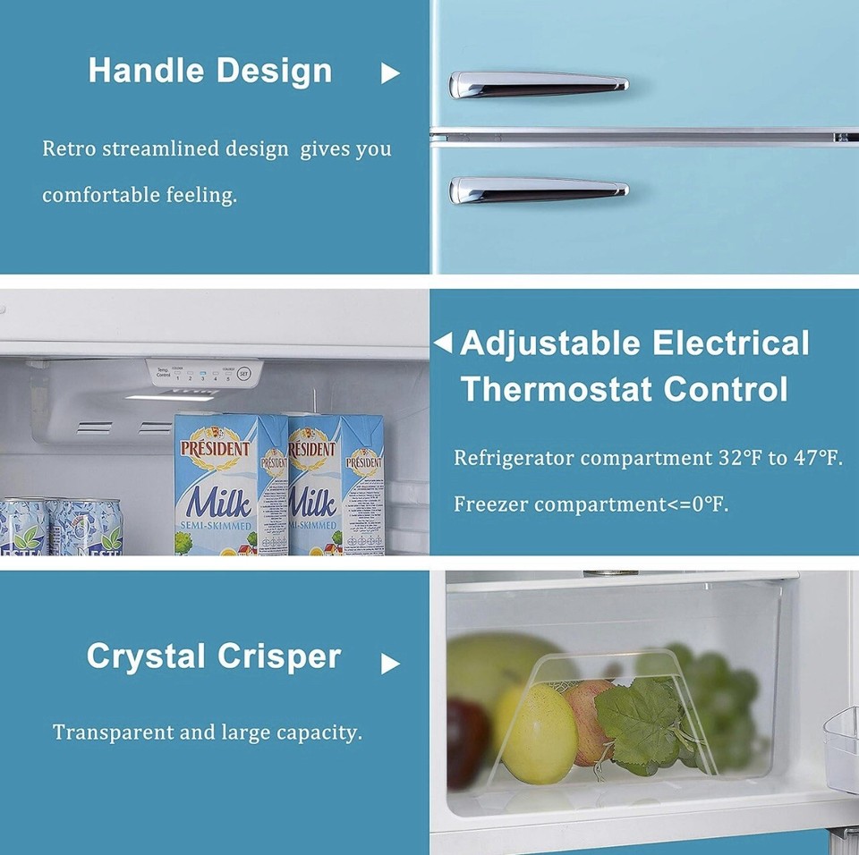 Galanz 12 cu. ft. Retro Frost Free Top Freezer Refrigerator in Bebop ...