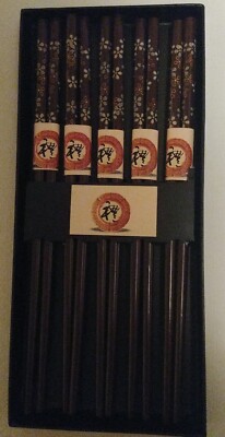 5 Pairs of Wooden Chopsticks Unbranded | eBay