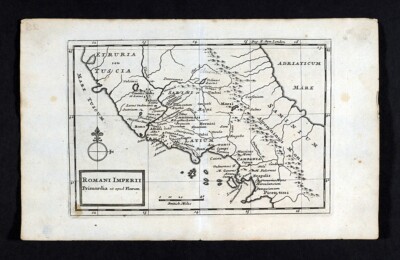 1732 Herman Moll Map Romani Imperii Primordia Early Roman Empire Rome ...