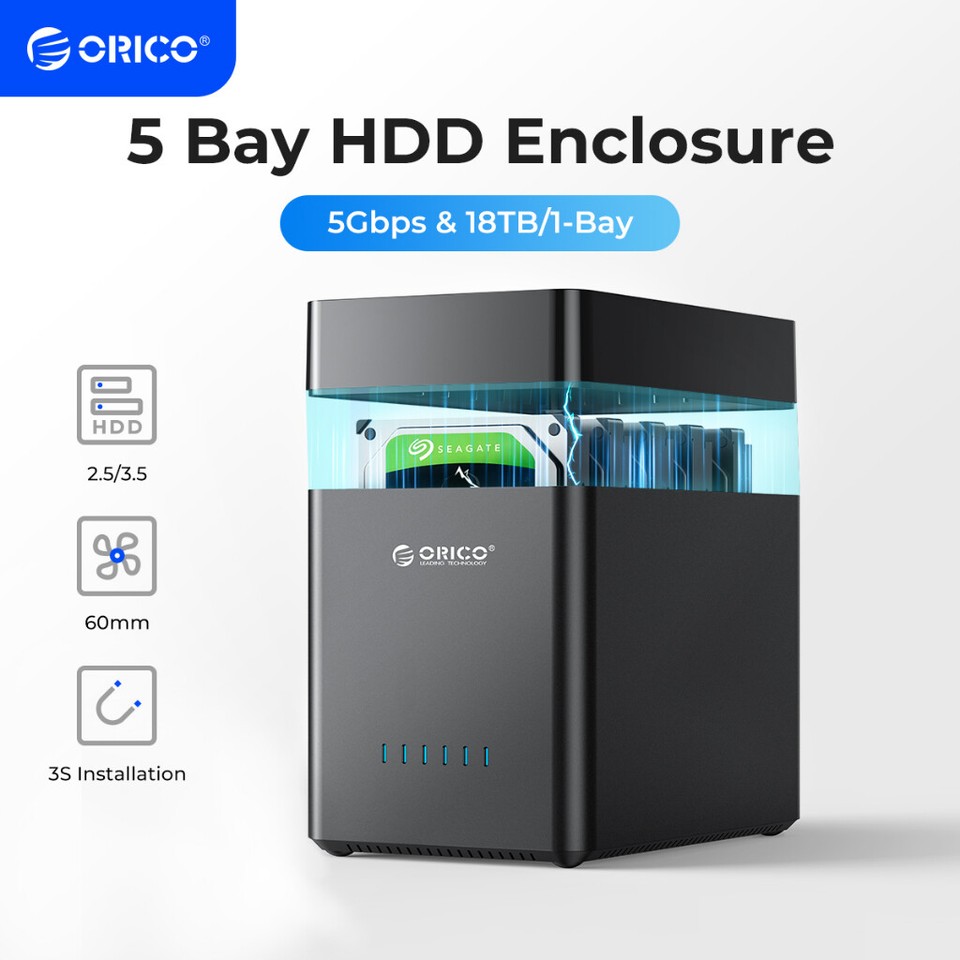 ORICO Hard Drive Enclosure for PC Case Internal 5 Bay Hot Swap for 3.5 ...