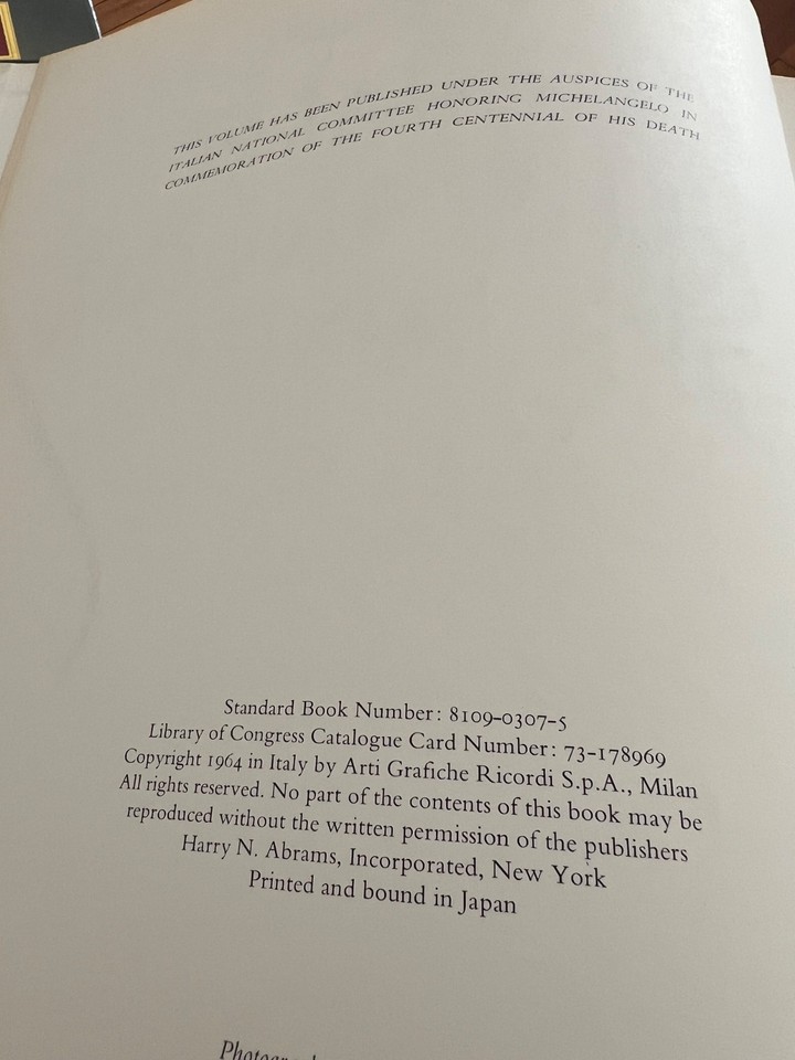 Michelangelo The Painter HC Book Valerio Mariani Harry Abrams 1964 ...