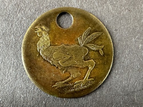 Token Coin Fob Tag Brass Plucked Chicken Rooster Bird Poultry Butcher ...