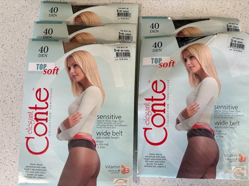 Conte Top Soft 40 den - Wide belt Microfibre Women Pantyhose 5 pair lot | eBay