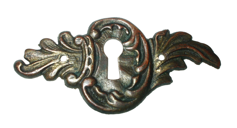 Vintage Ornate Key Hole Cover Brass Plate Lock Key Escutcheon Qty. 2 | eBay