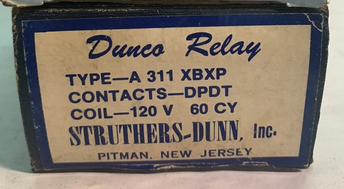 Struthers-Dunn Inc. relay type #A 311 XBXP 120v/60 cy 12 pin | eBay
