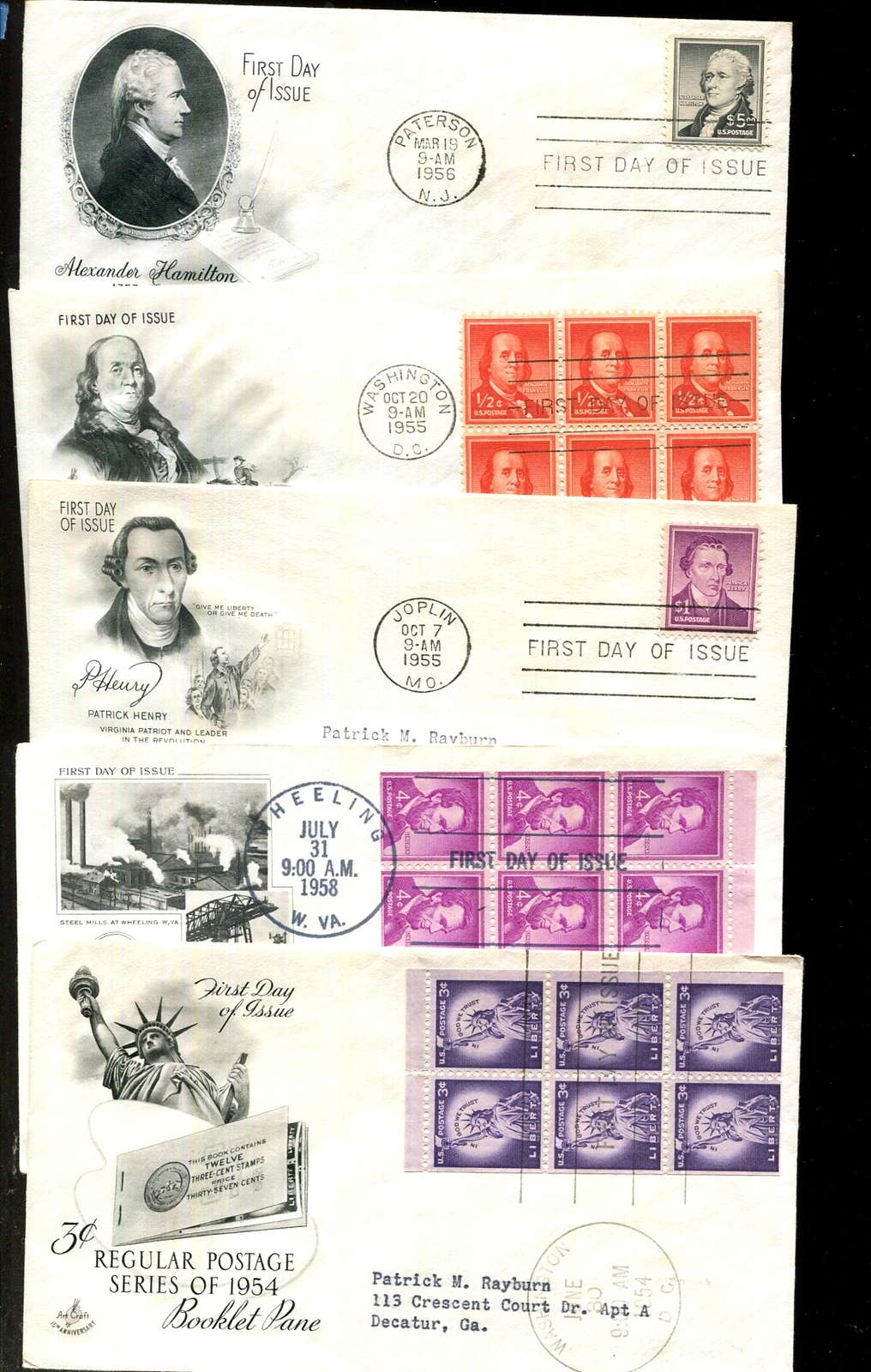 US FDC # 1030//1059a Liberty Series COMPLET ArtCraft NO TAGGED 1954 ...