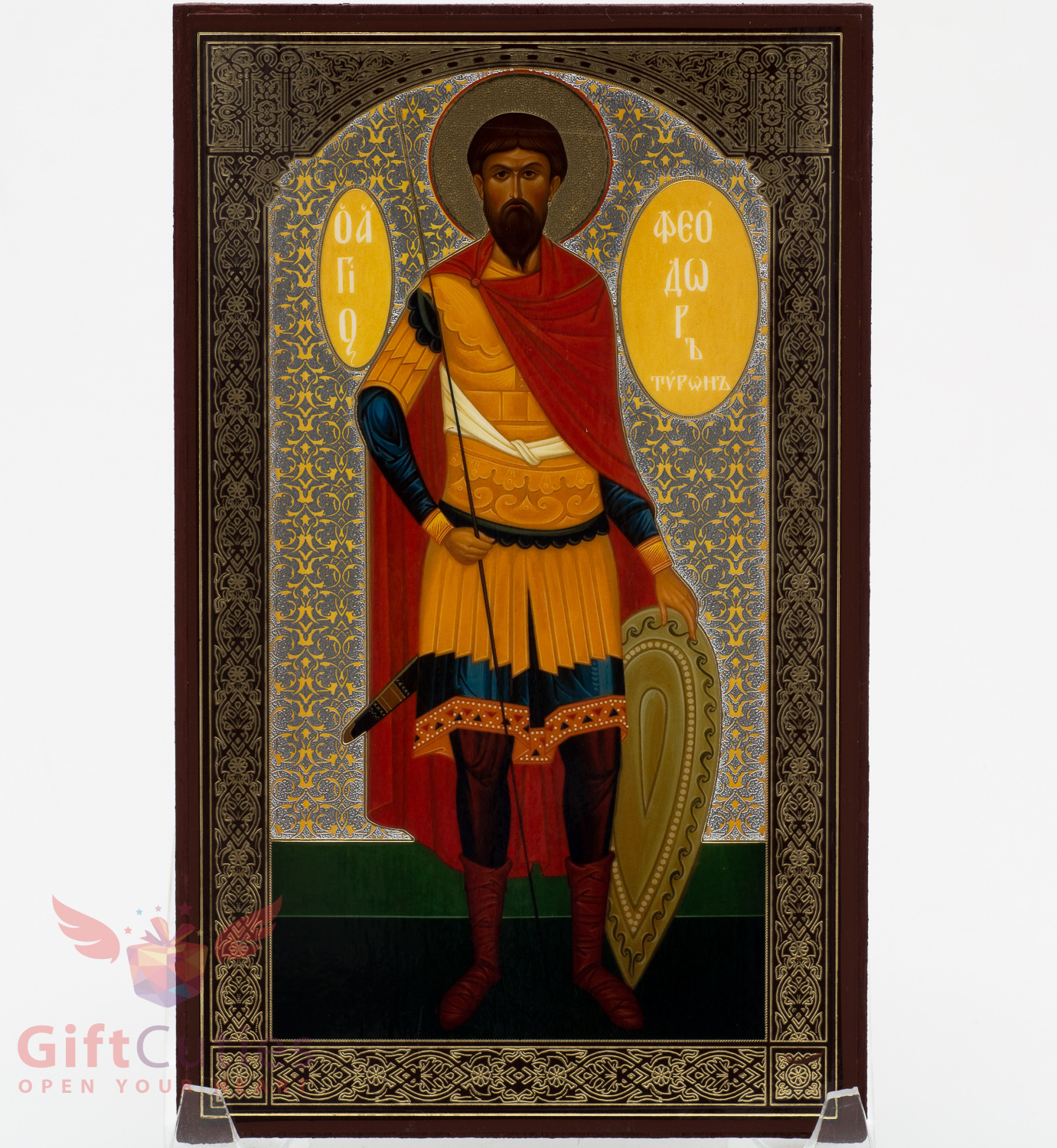 Christian Wooden Icon Saint Theodore of Amasea Святой Феодор Тирон 4.6 ...