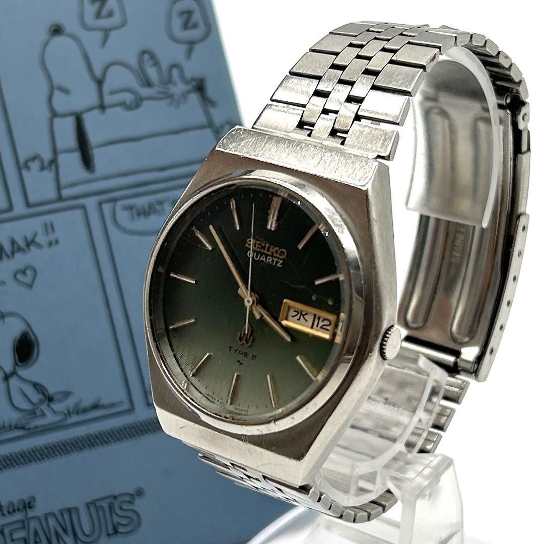 Seiko Vintage Men's Quartz Watch Green Dial 4336-8030… - Gem