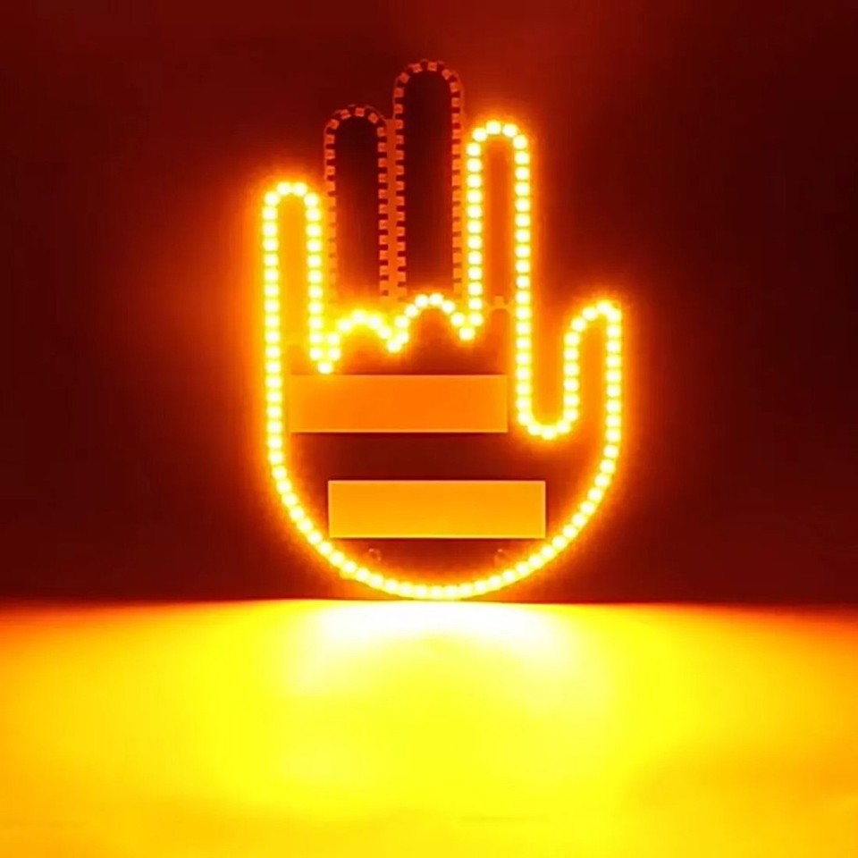 Finger Gesture Light with Remote LED Car Back Window Sign Hand Light ...