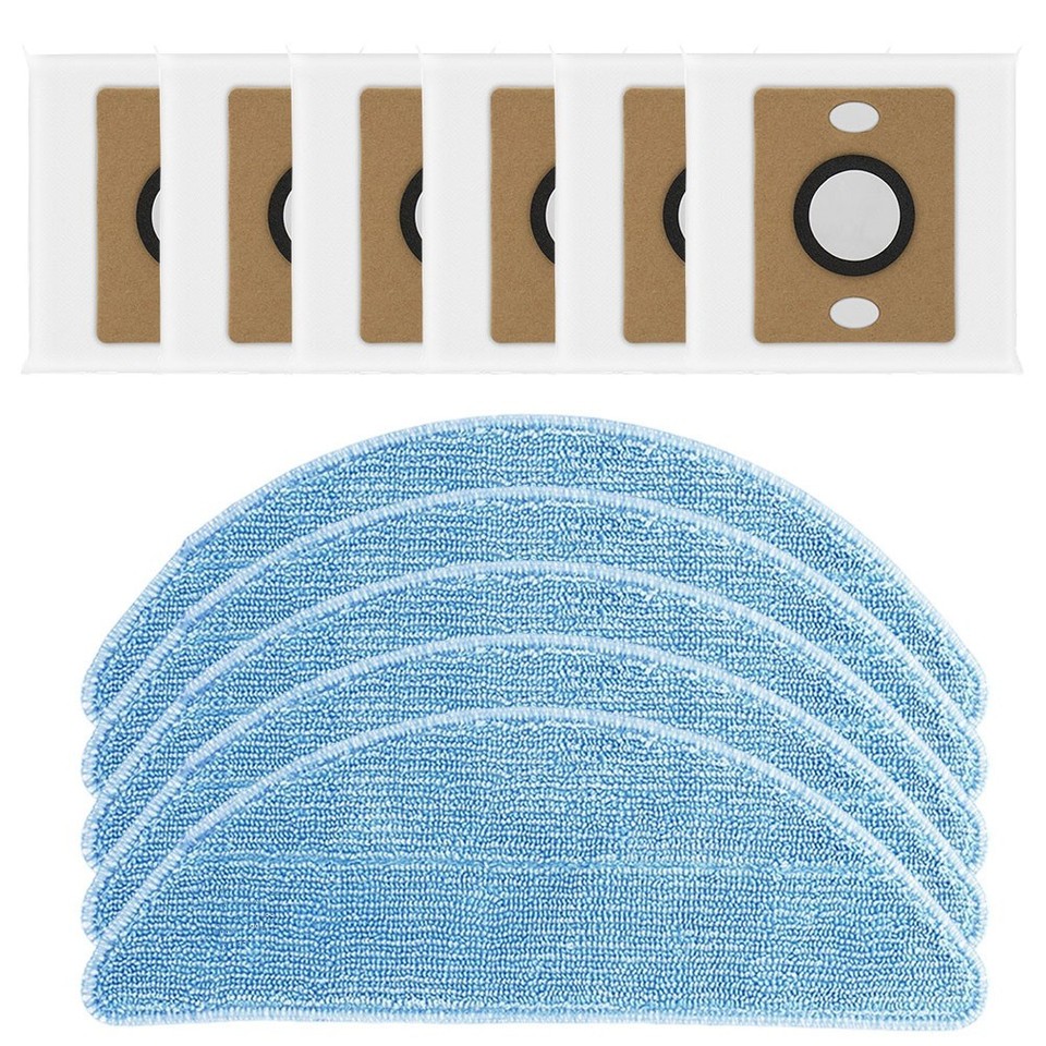 Mop Pads and Dust Bags for ILIFE A12 Pro Self Emptying Robot Vacuum ...