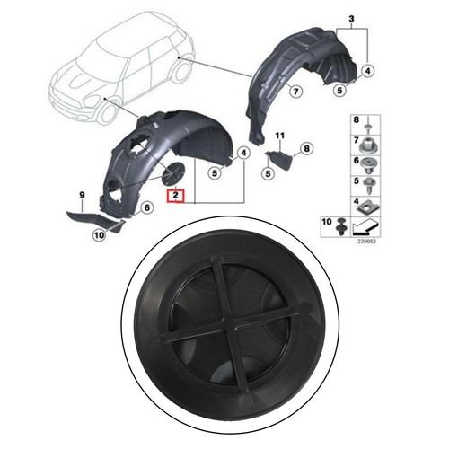 51772751776 Front Fender Liner Wheelhouse Cover for Mini Cooper R56 R57 ...