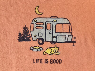 NWT Women's Life is Good Rocket Camper Camping Fresh Coral LS Crusher ...