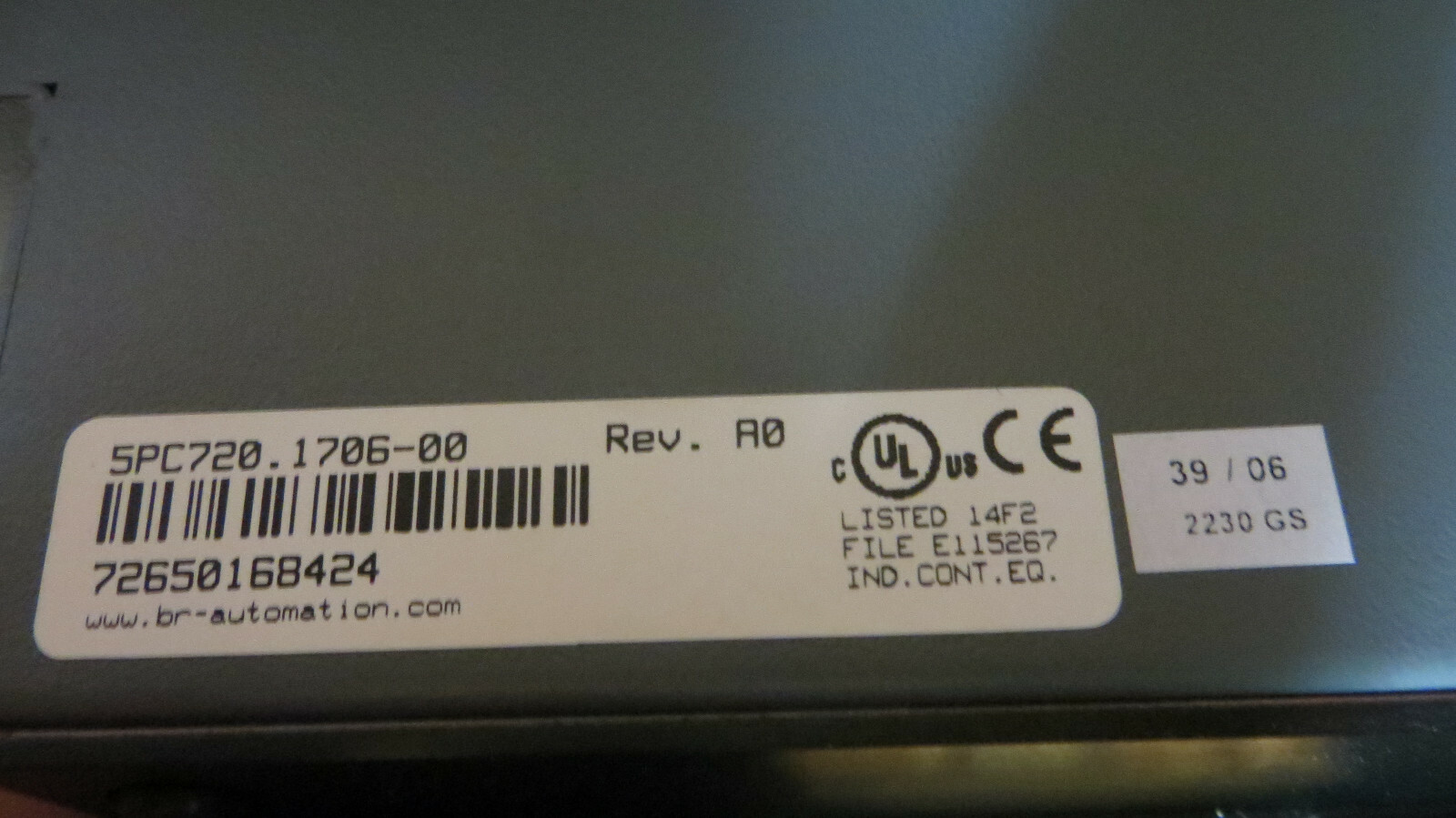 B&R Automation / Display / Panel PC / 5P62 / 5PC720.1706-00 / NEU mit ...