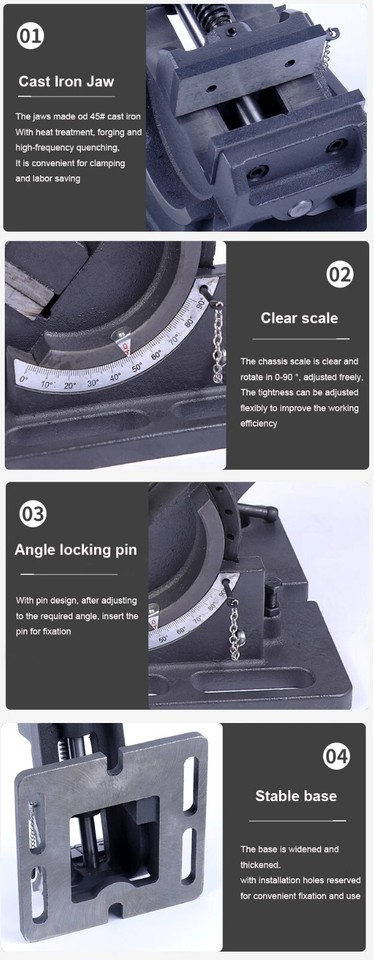 Tilting Machine Vise Precision Drill Press Vice Bench Drilling Tool ...