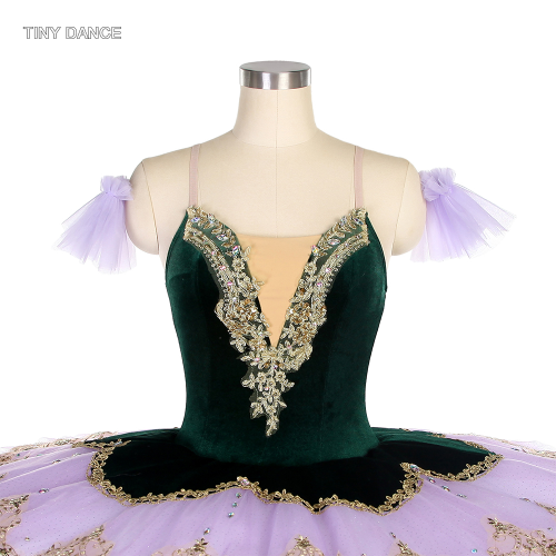 Velvet Bodice V Neck Professional Ballet Tutu Stiff Tulle Ballet ...