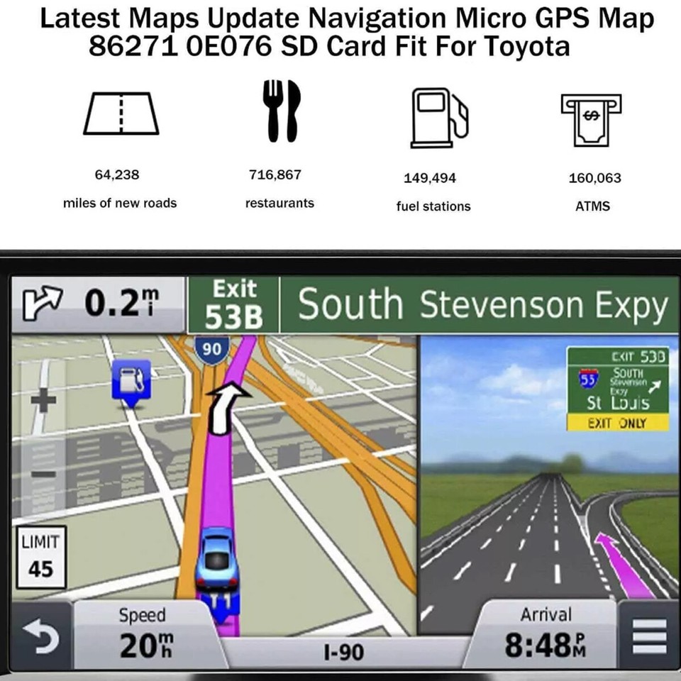 Toyota GPS Map Update Toyota 2025 Micro Sd Card 2025 Latest 86271-0E077 ...
