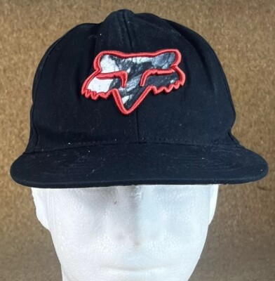 Fox Racing Hat Cap OSFA Men Black Snapback Red Black Grey Fox Head Logo ...