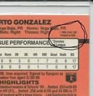 1990 Donruss Error No (.) Rookie Juan Gonzalez Texas Rangers 33 ...