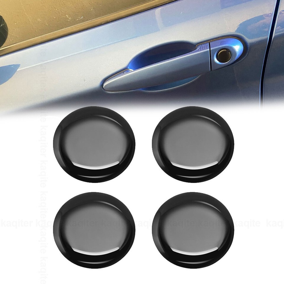 4Pcs Glossy Black Car Door Lock Keyhole Protector Stickers Cover ...