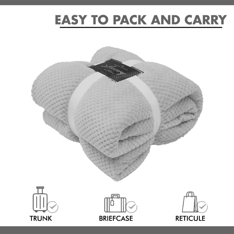 Luxury Popcorn Throws Double & King Size Cuddly Cosy Warm Blanket For ...