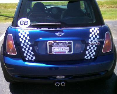 Mini Cooper Boot Checkered Stripes Rear Vinyl Decals Graphics 2011 2012 ...