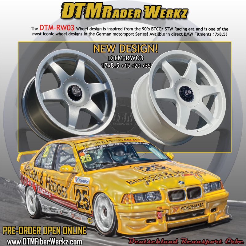 DTM RW03 White Wheels Rims 17x8.5 5x112 +35 Mercedes MBZ 190E Rally ...