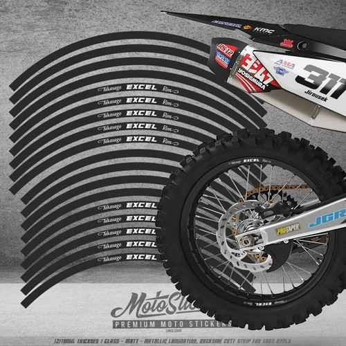 EXCEL RIM DECALS GRAPHICS STICKERS (white logo 2.) | eBay