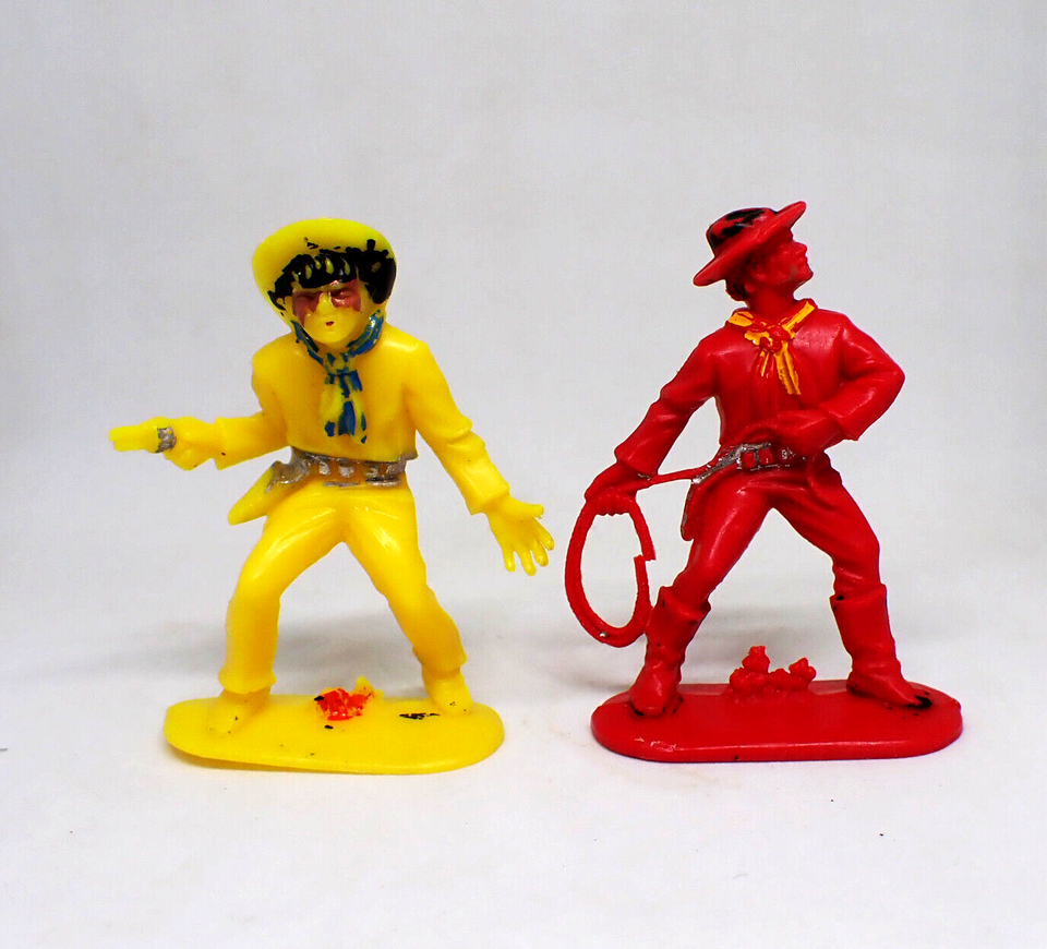 Vintage Plastic Toy Cowboys American Indians Set 5 Plastic Figures West ...
