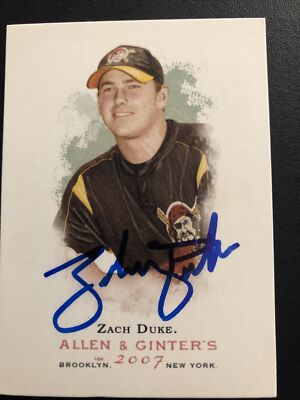 Zach Duke 2007 Topps Allen&Ginter Autograph Signed Auto Pirates..$1.25 ...