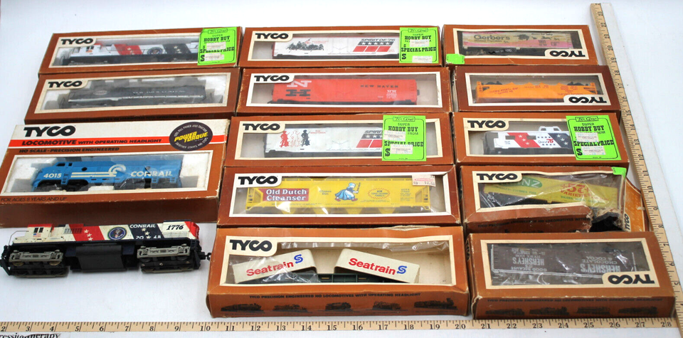 13pc 1970 Vtg TYCO HO 1/87 1/64 Model Train Engines Cars & 1776 Caboose Spirit++ | eBay