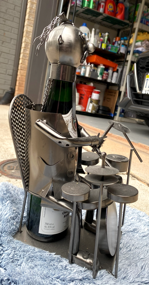 Metal Sculpture Art Nuts & Bolts Rock Music Figurine/Statue of Drummer ...