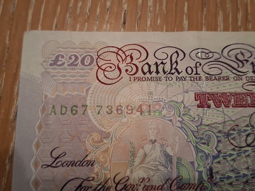 Bank of England, G. E. A. Kentfield / Michael Faraday £20 Note AD67 ...