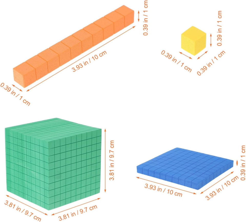 Montessori Base Ten Blocks Math - Place Value Cubes, Counting Toys ...