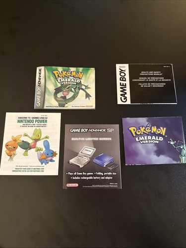 Pokemon Emerald Version Instruction Booklet + Poster And Inserts - No ...