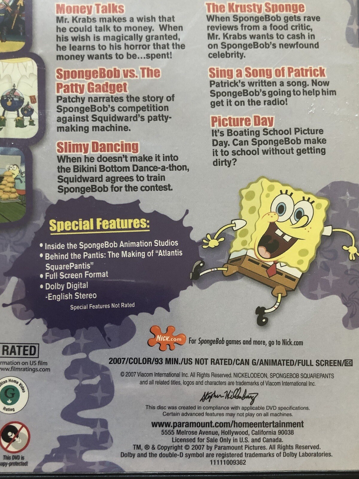 Atlantis Squarepants - 📀 Dvd Cartoon SpongeBob nickelodeon 2007 ...