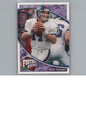 2009 UD Upper Deck Football Heroes PHIL SIMMS LEGENDARY PURPLE #291 ...