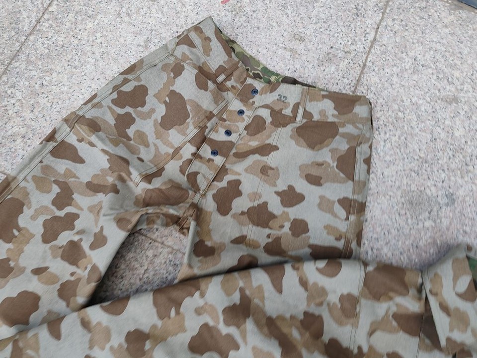 USMC P42 WW2 HBT Frogskin Camouflage Reversible Jacket TROUSERS SET ...