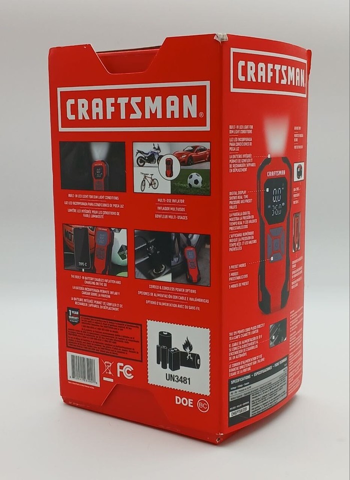 CRAFTSMAN CMXPTXA1201 12V USB Cordless Inflator and Power Source | eBay