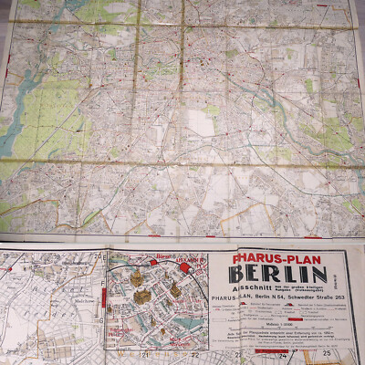 Berlin City Street Map 1944 - 37x49" Germany Capital Neukolln ...